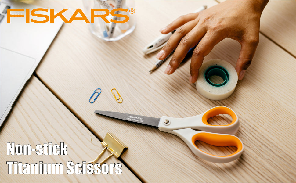 FISKARS Titanium non stick scissors, Stainless steel, 21cm – Aumm ...